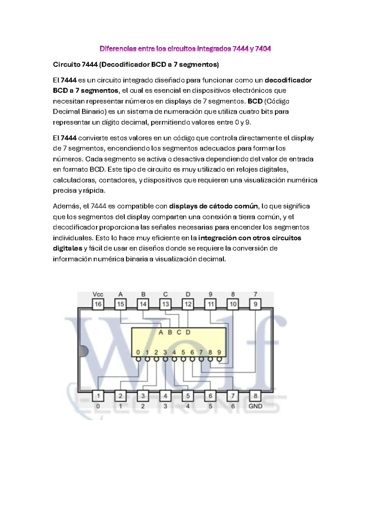 Diferencias entre los circuitos integrados 7444 y 7404 - BCD (Código ...