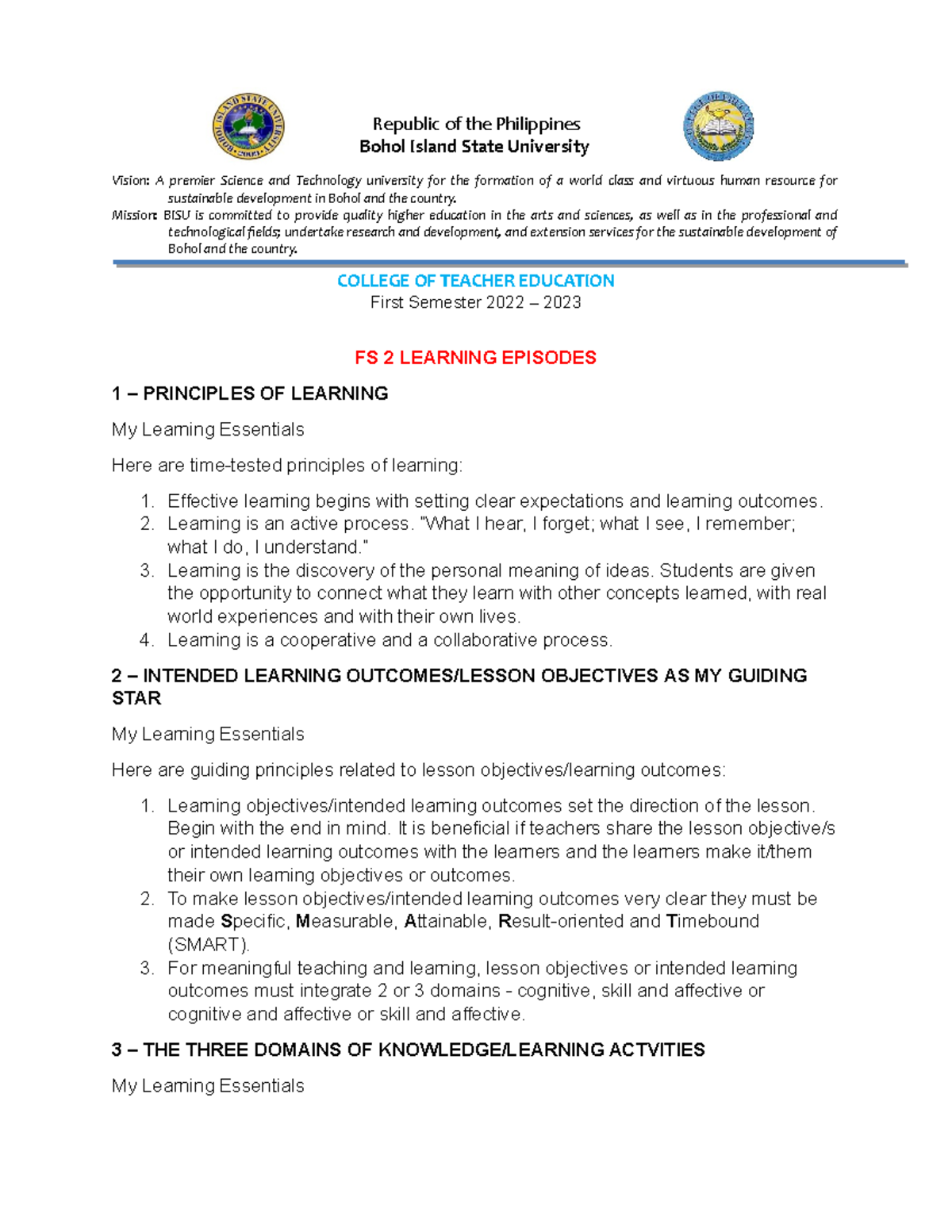 FS 2 Learning Episodes - This is for FS2 - Republic of the Philippines ...