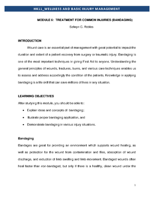 Study guide Module 5-merged - MODULE 5: INJURY PREVENTION Rowena C ...