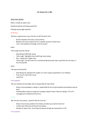 Inspector Quotes - Inspector Goole Quotations: Act 1 “They might. But ...