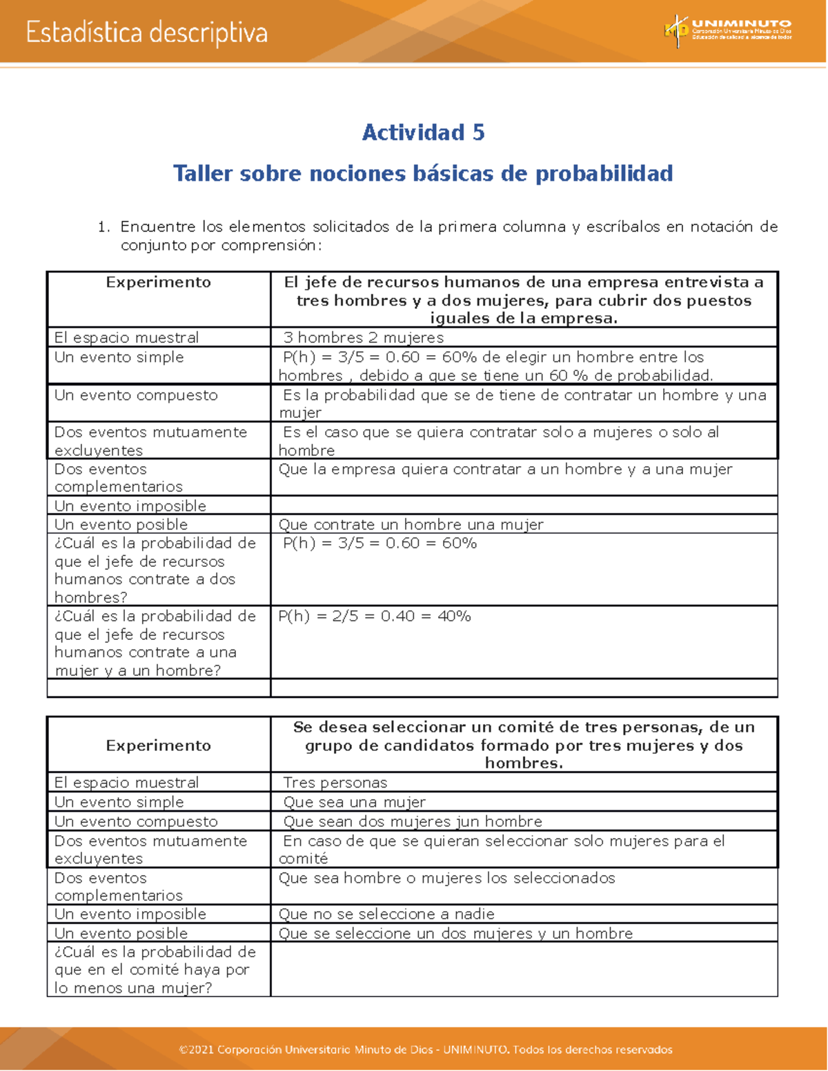 Taller 5 Estadistica danilo - Estadística - POLI - Studocu