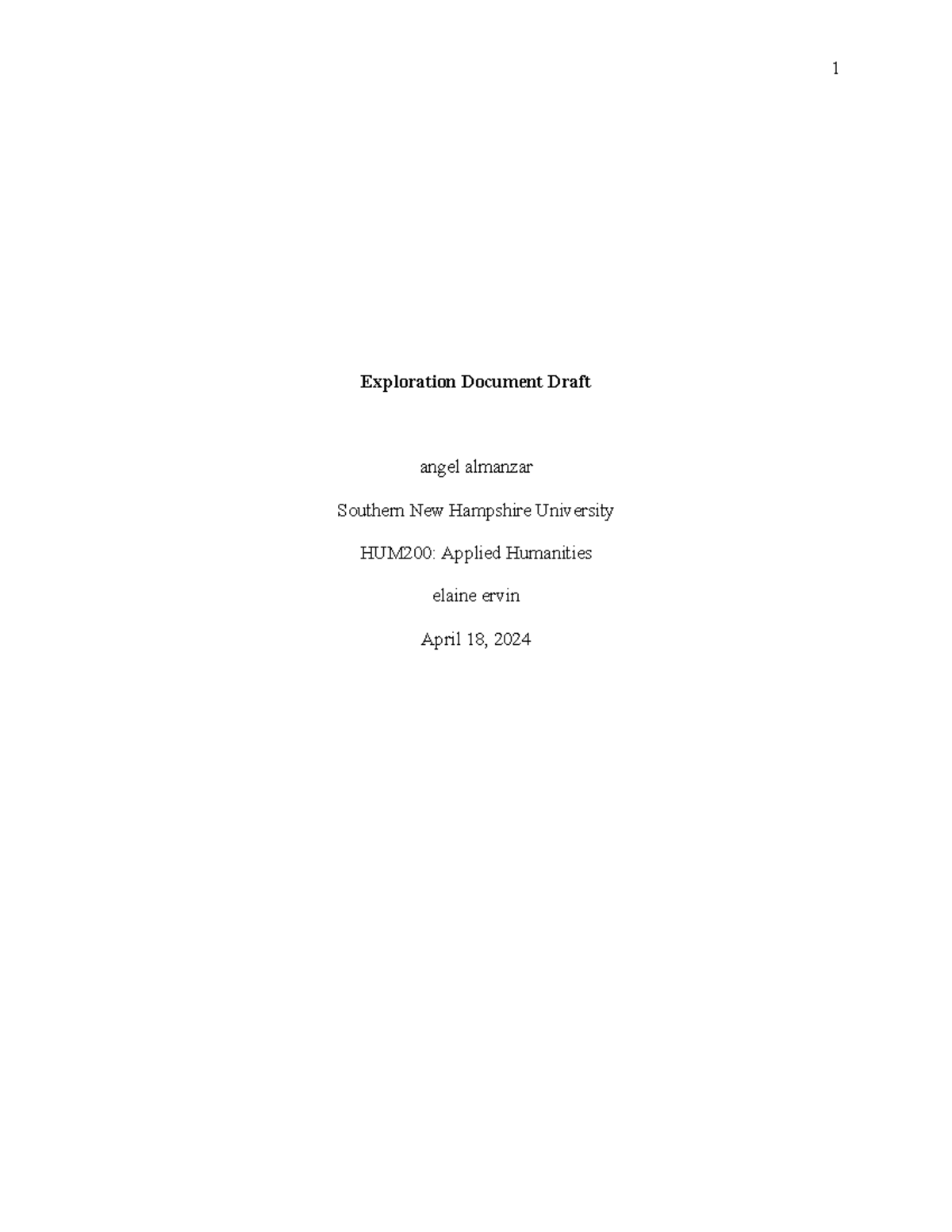 Exploration Document Draft - Exploration Document Draft angel almanzar ...