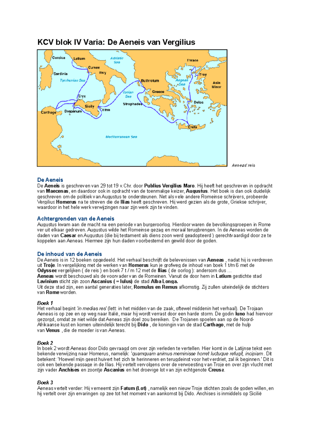 KCV Aeneis reader - KCV blok IV Varia: De Aeneis van Vergilius reis De ...