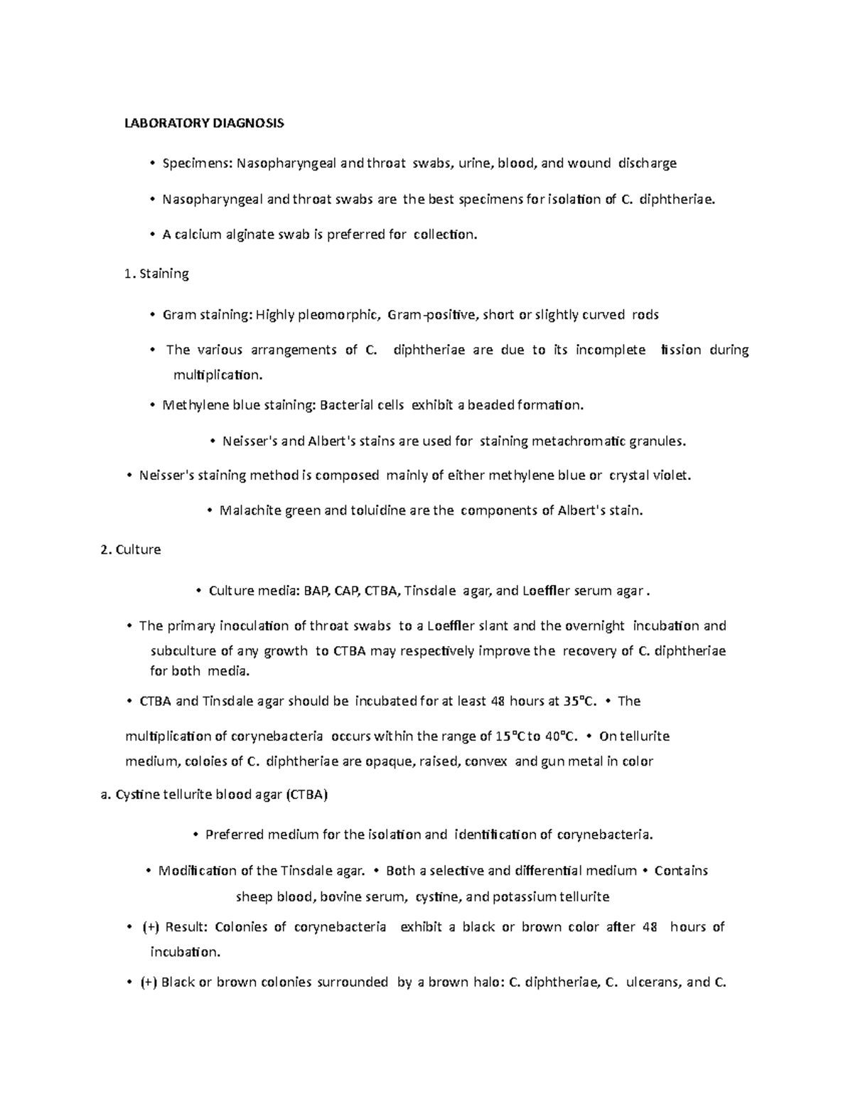 Laboratory Diagnosis - LABORATORY DIAGNOSIS ∙ Specimens: Nasopharyngeal ...