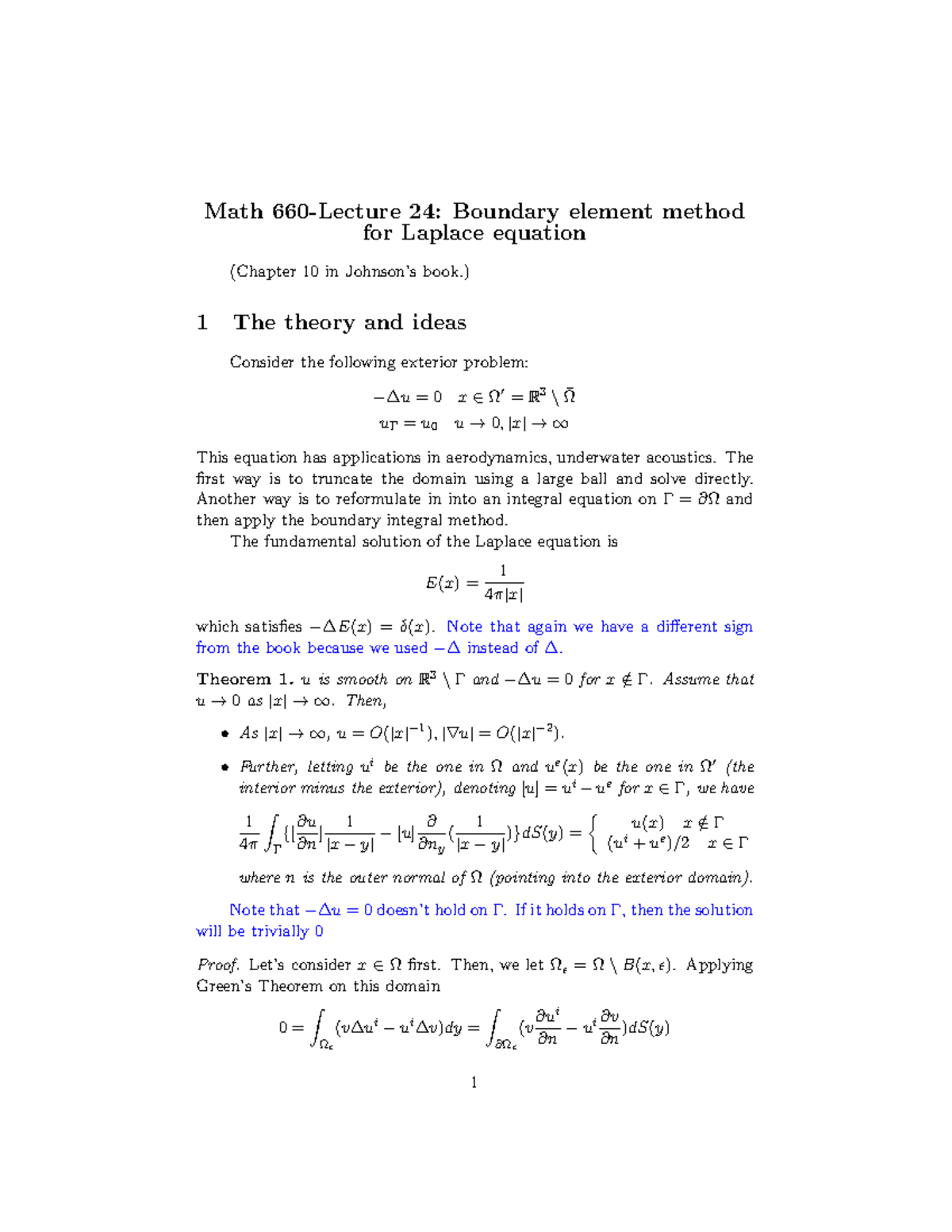 Lec24 BEM method for Stokes flow - Math 660-Lecture 24: Boundary ...