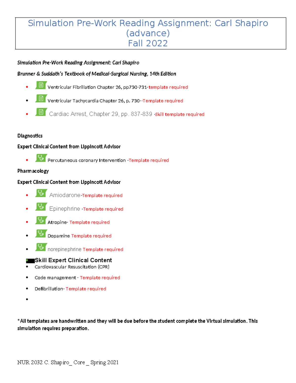 2-Carl Shapiro advanced NUR 2032 Clinical Simulation Fall 2021. Student ...