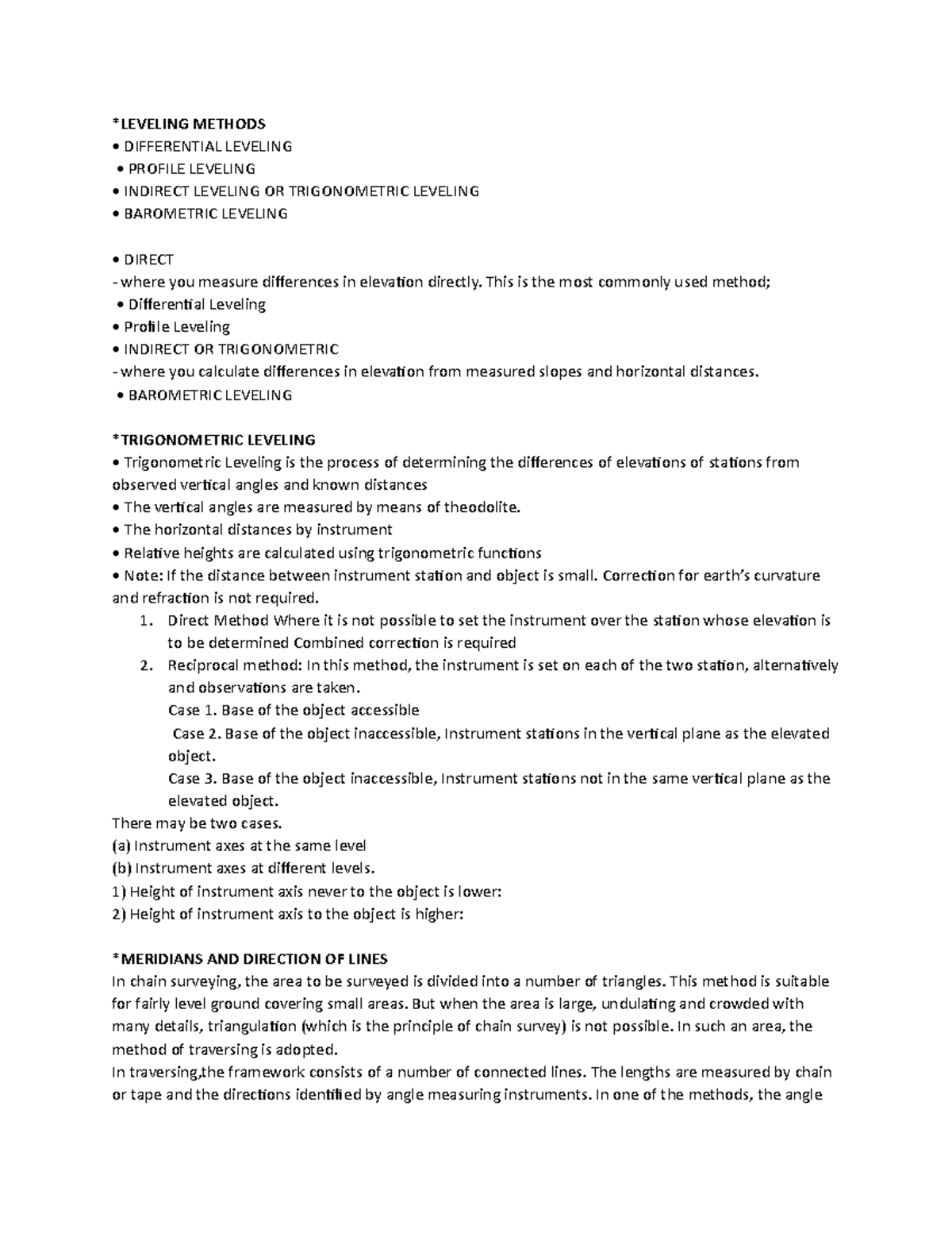 Leveling Methods - *LEVELING METHODS • DIFFERENTIAL LEVELING • PROFILE ...