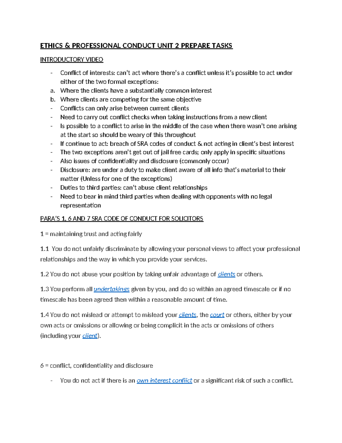 Ethics & Professional Conduct - Unit 2 - ETHICS & PROFESSIONAL CONDUCT ...