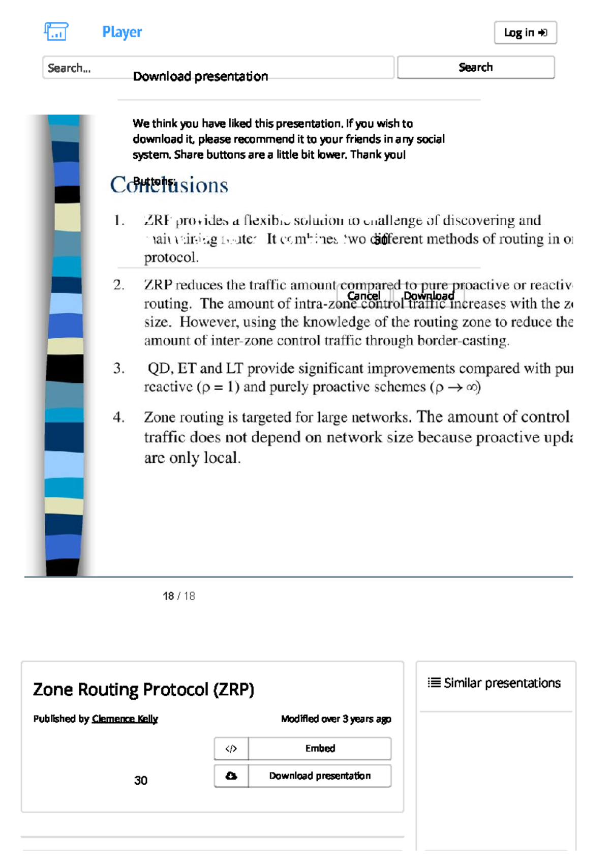 Zone Routing Protocol (ZRP) - ppt download - Log in Search... Search 18 ...