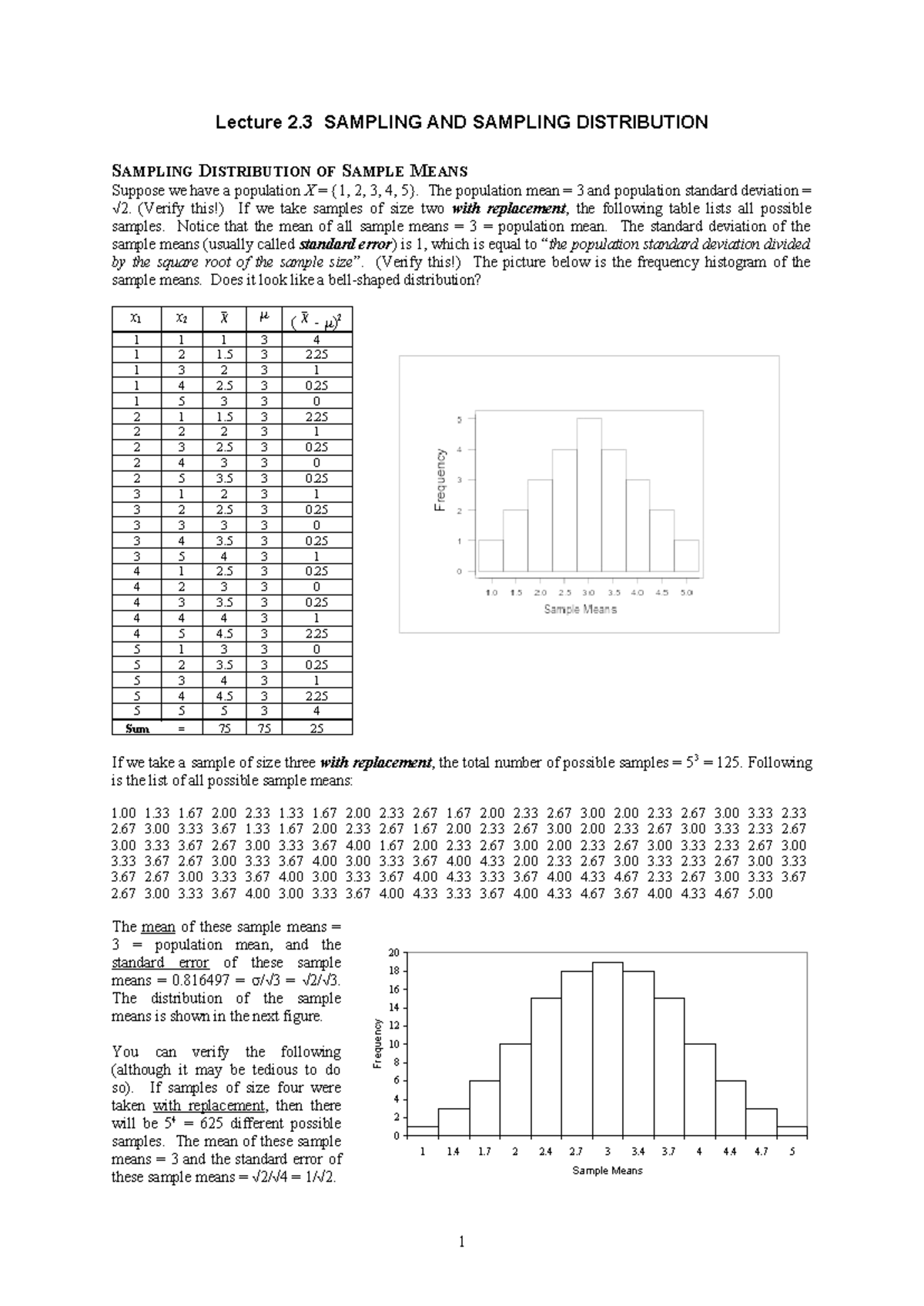 Sampling and Sampling Distribution - Lecture 2 SAMPLING AND SAMPLING DISTRIBUTION SAMPLING - Studocu