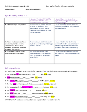 ELA lesson Plan Final - Lesson Plan Directions: Respond to the prompts ...