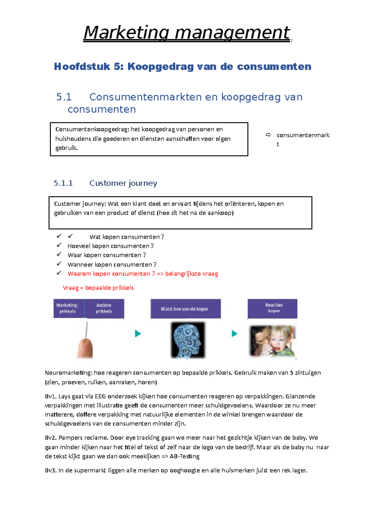 Hoofdstuk 5 - Hoofdstuk 5: Koopgedrag van de consumenten 5 ...
