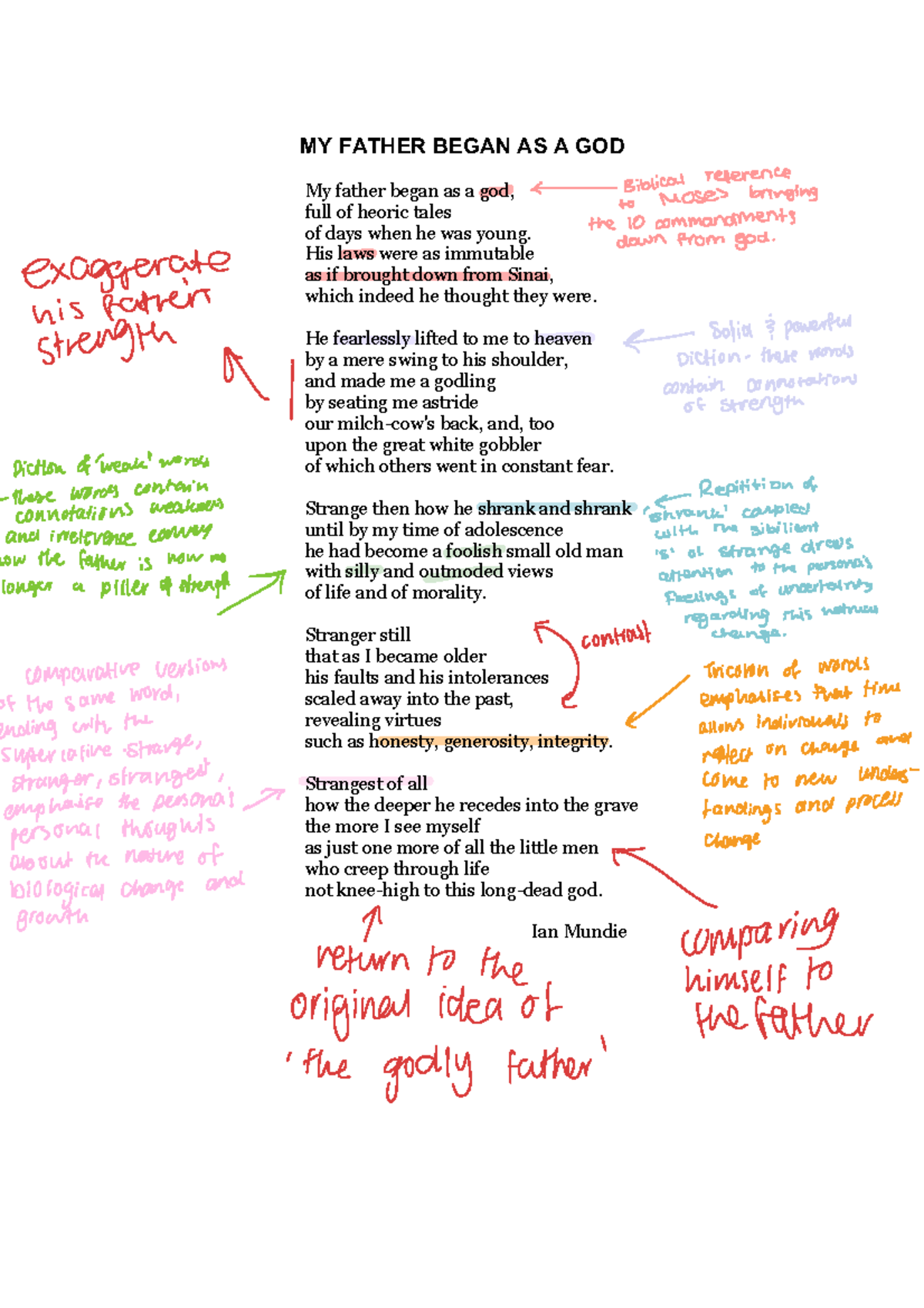 Change Lesson 3 - None - MY FATHER BEGAN AS A GOD My father began as a ...