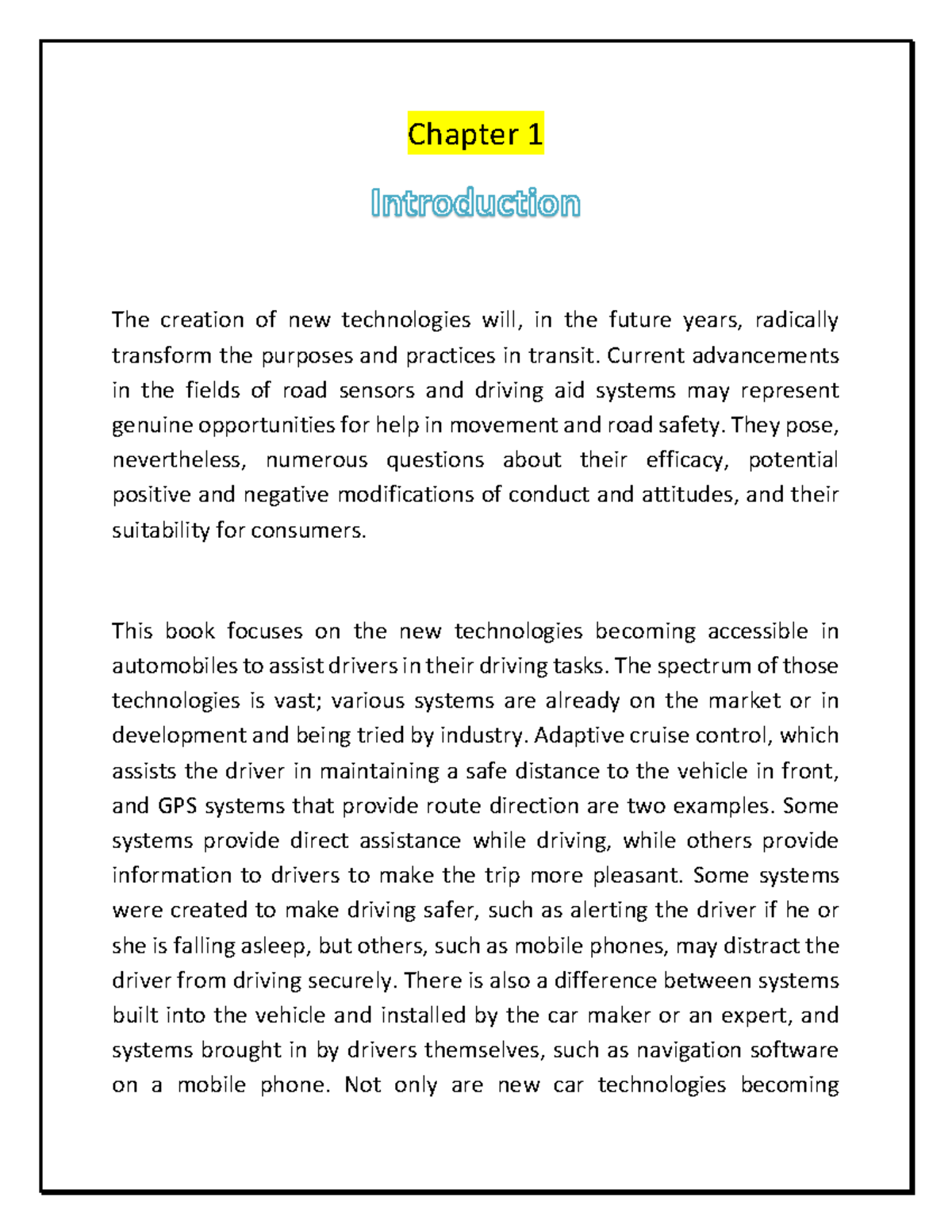 Intor - The Safety of Intelligent Driver Support Systems - Chapter 1 ...