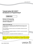 COS 1512 - Unisa - Introduction to programming II - Studocu