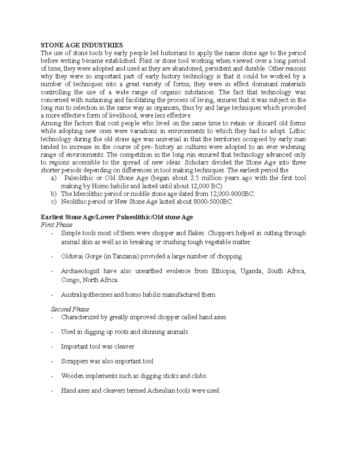 Stone AGE Industries - nice - STONE AGE INDUSTRIES The use of stone ...