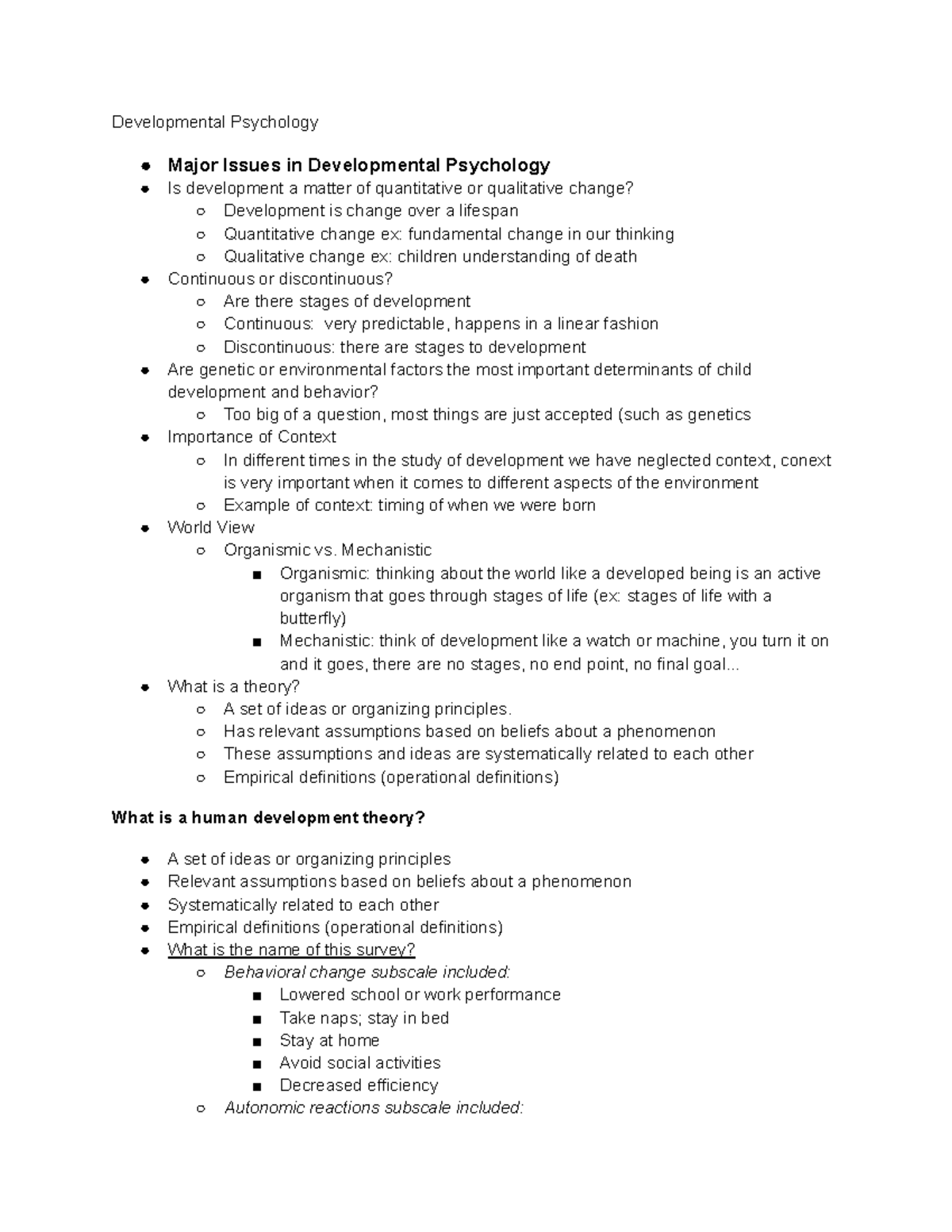 Psych 220 Intro theory and methods Notes - Developmental Psychology ...