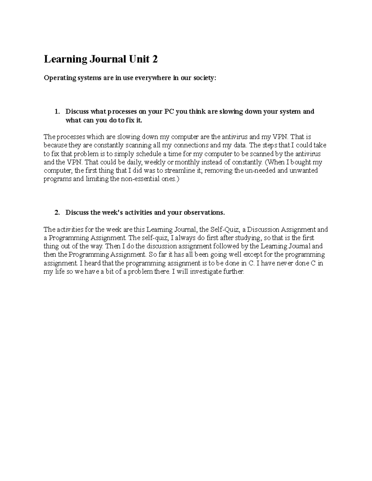 Learning Journal Unit 2 - Abstraction and Process - Learning Journal ...