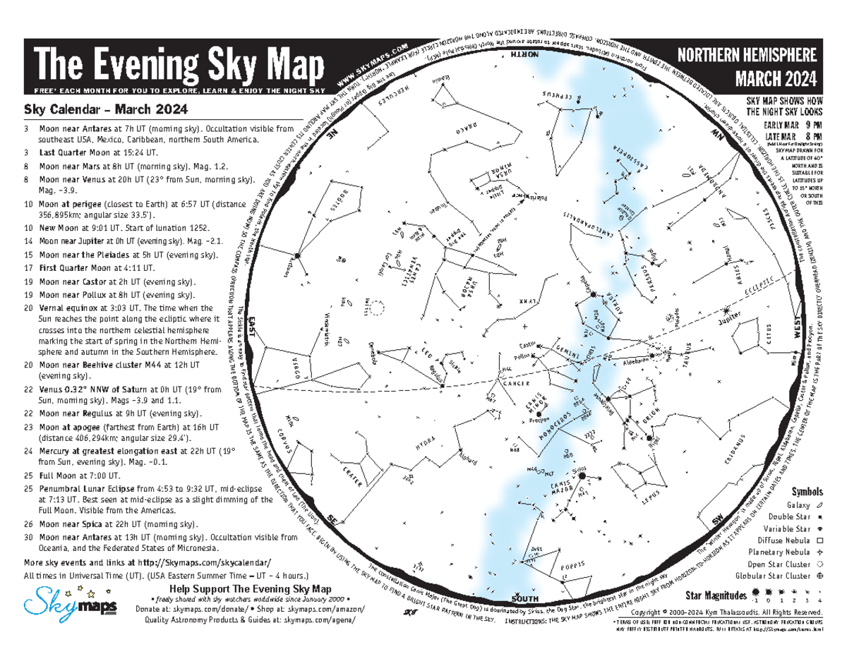 Sky map - E C L I P T I C O R I O N A N D R O M E D A C A S S I O P E I ...