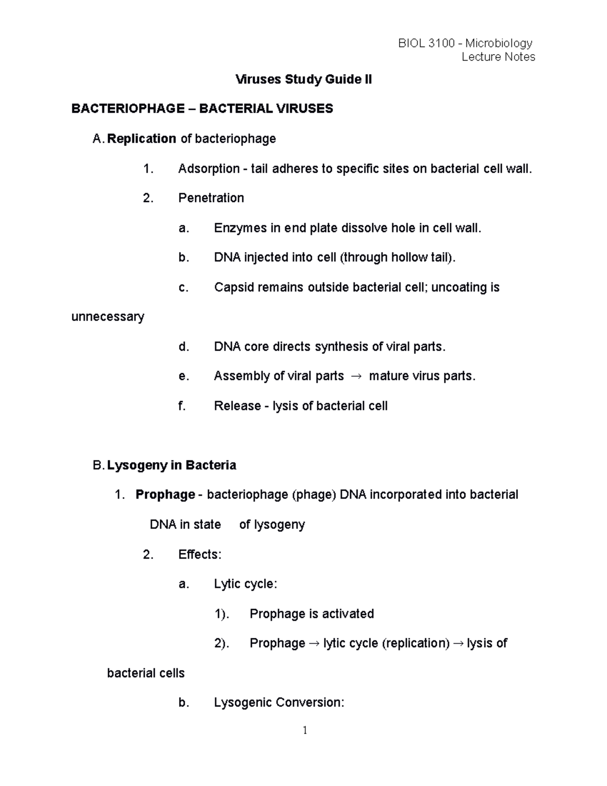 2021-Microbiology-Lecture-Notes-BIOL-3100-Viruses Study Guide II ...