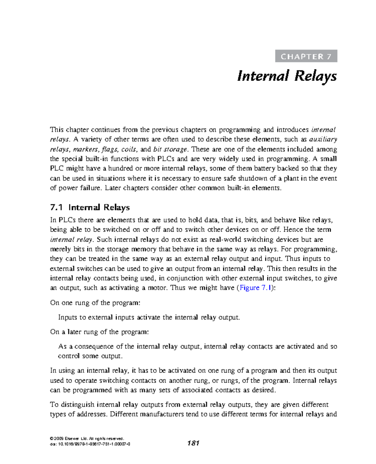 Chapter-7-Internal-Relays 2009 Programmable-Logic-Controllers - CHAPTER 7 Internal Relays This ...
