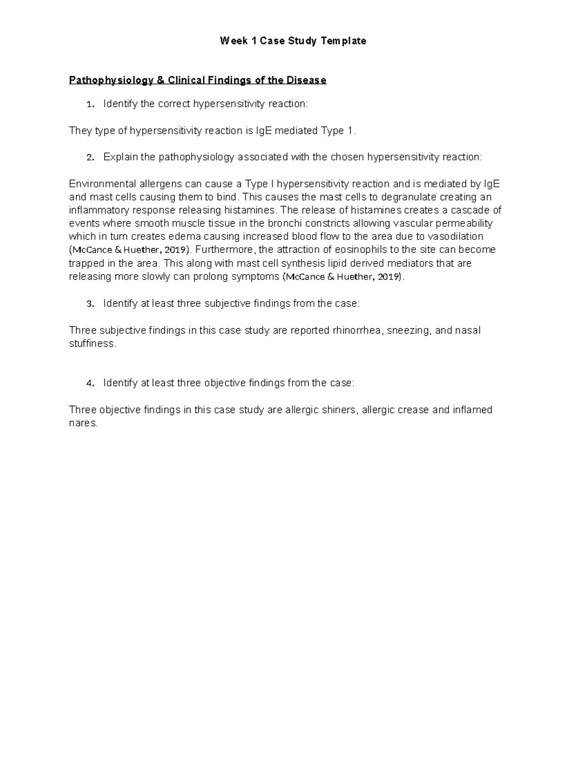 Patho Case Study 1 - Week 1 - Week 1 Case Study Template ...