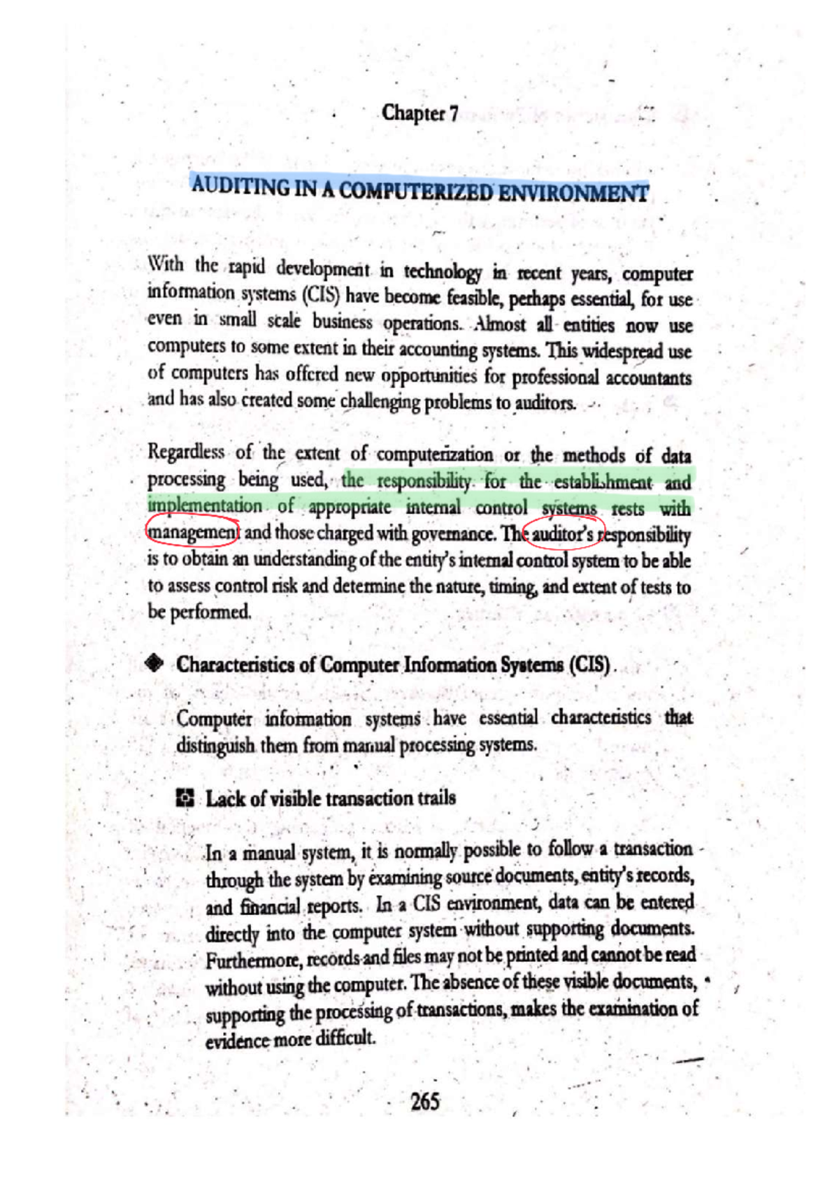 Chapter 7 - Book - Chapter 7 AUDITING IN A COMPUTERIZED ENVIRONMENT ...