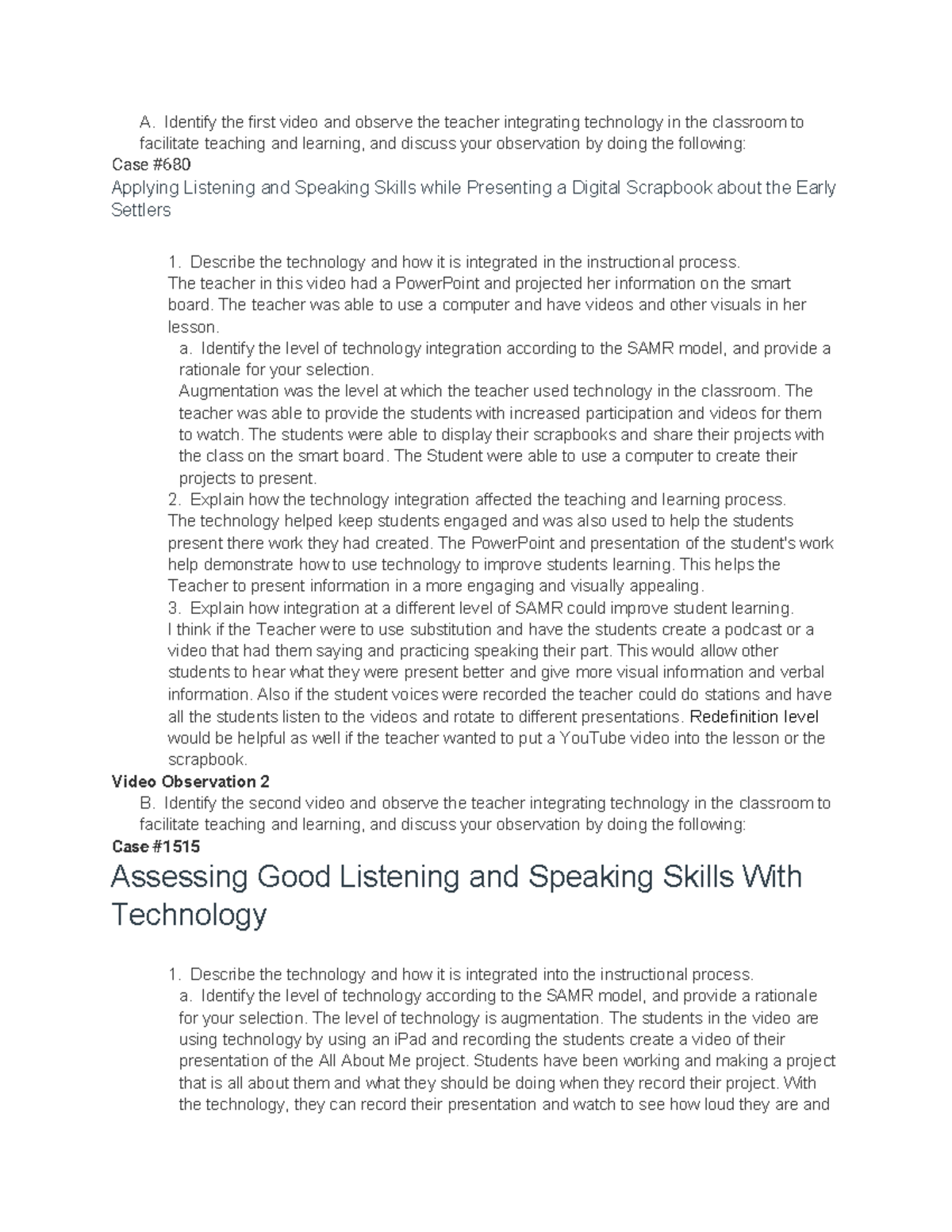 Task 2 D092 - It is the second task - A. Identify the first video and ...