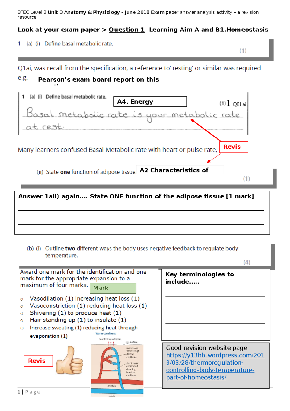 June 2018 analysis activity - Look at your exam paper > Question 1 ...
