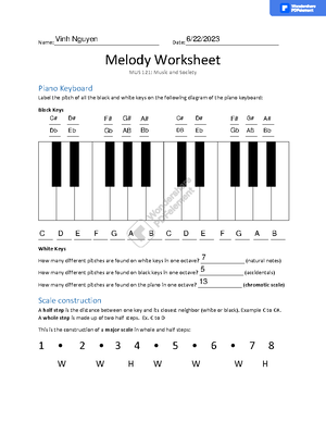 Harmony Worksheet - MUS 121 - Studocu
