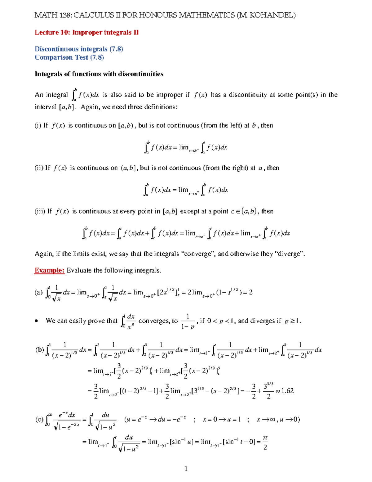 Math138-Lecture 10 - waterloo - MATH 138: CALCULUS II FOR HONOURS ...