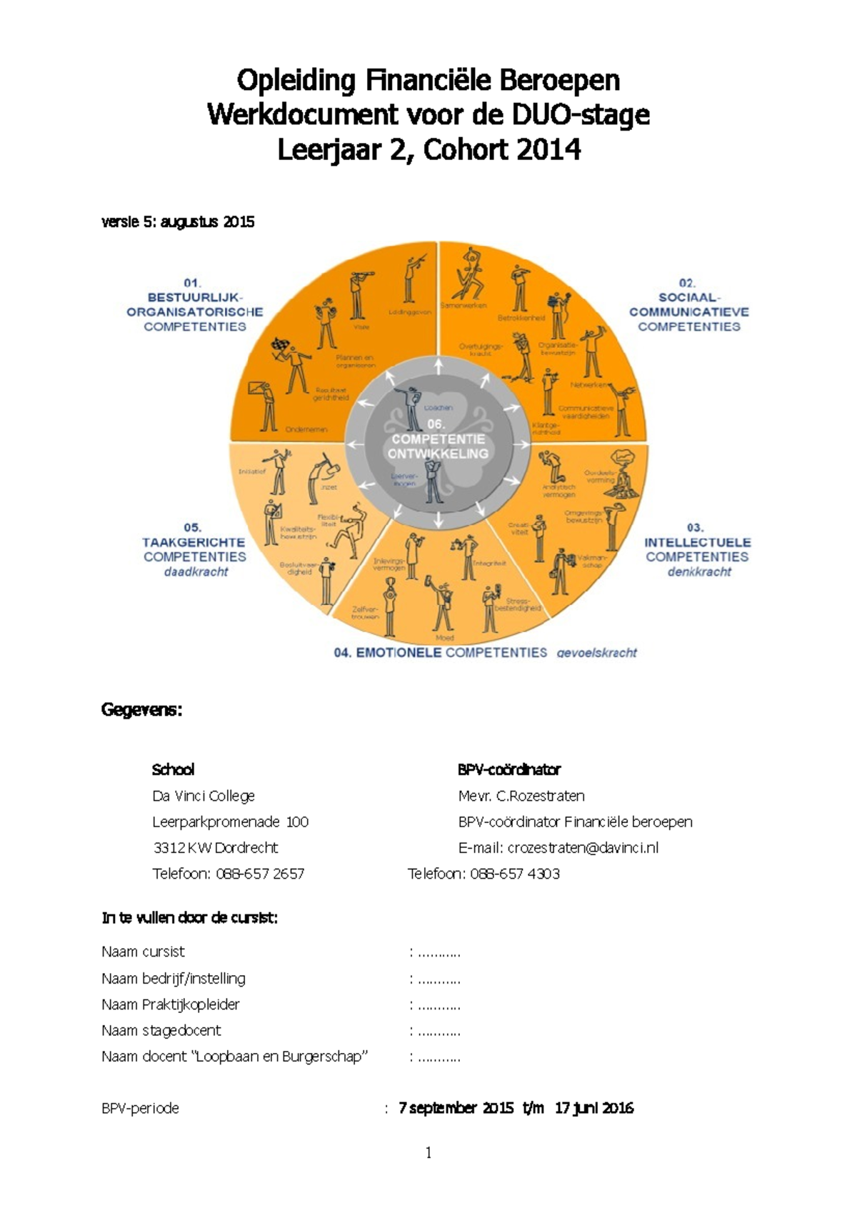 2 Werkdocument voor de DUO-stage versie 4 2015-2016 Dordrecht ...