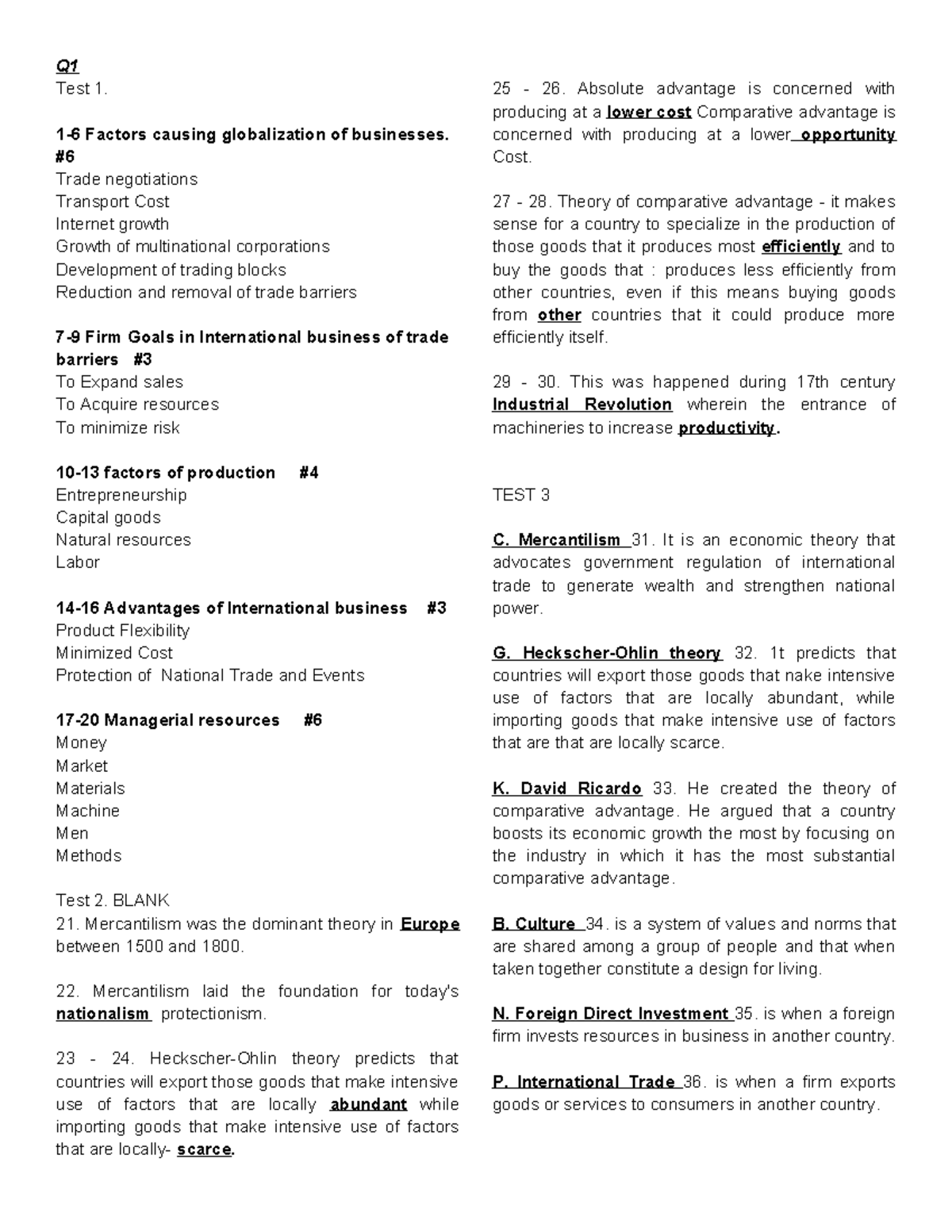 QUIZ IBT - International Business and Trade Lecture - Q Test 1. 1-6 ...