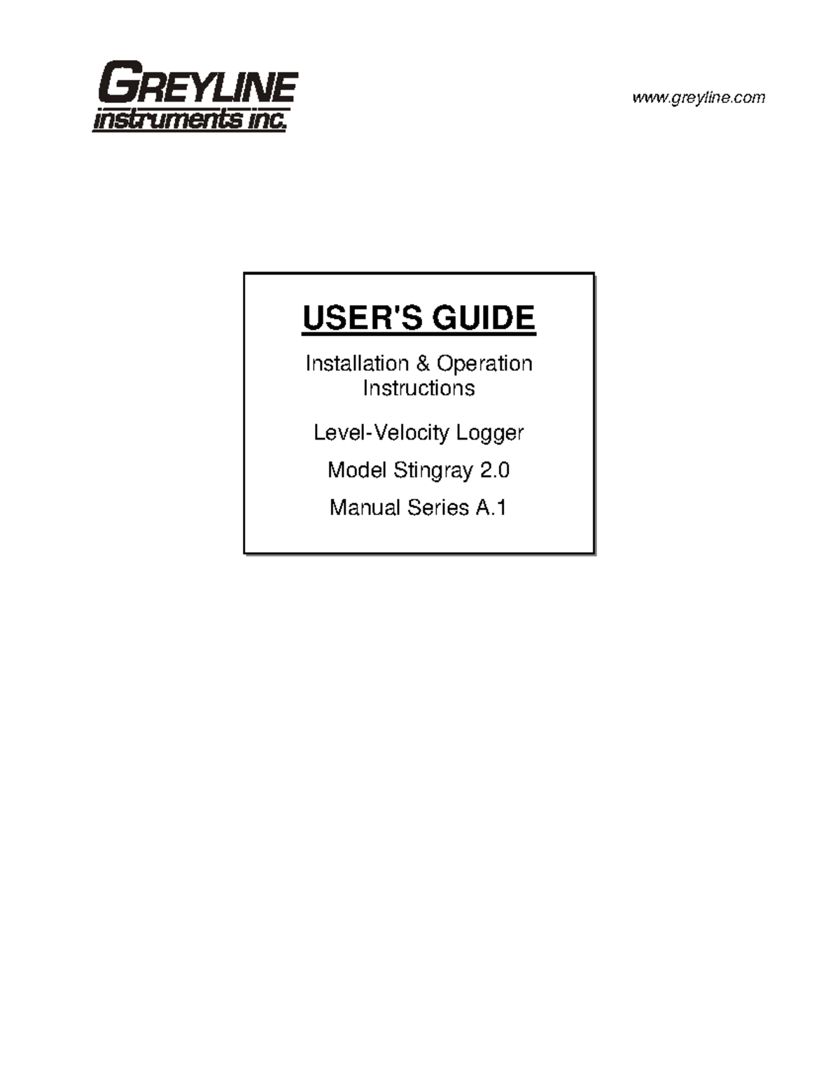 Greyline-stingray-manual - greyline USER'S GUIDE Installation ...