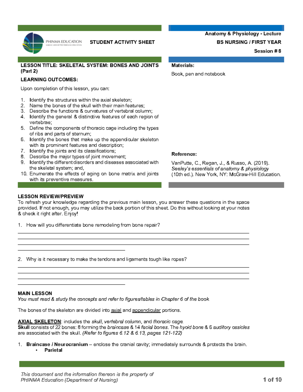 SAS 6 LEC - YEAH - This document and the information thereon is the ...