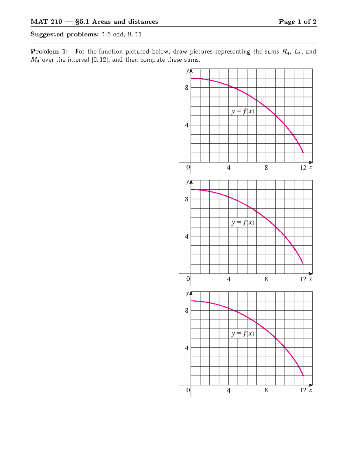 11-07 5.1 Areas and distances, Handout - MAT 210 — §5 Areas and ...