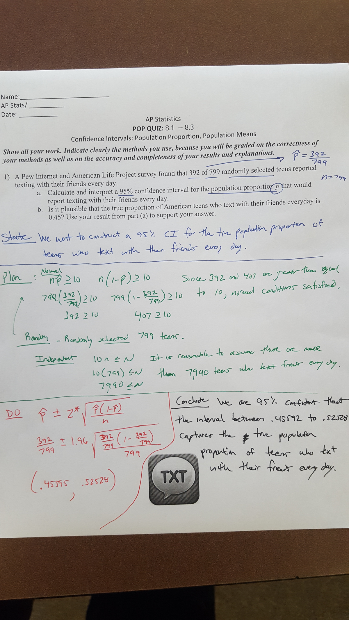 IMG 9079 - Practice help for AP Statistics students. - BPA 111 - Studocu