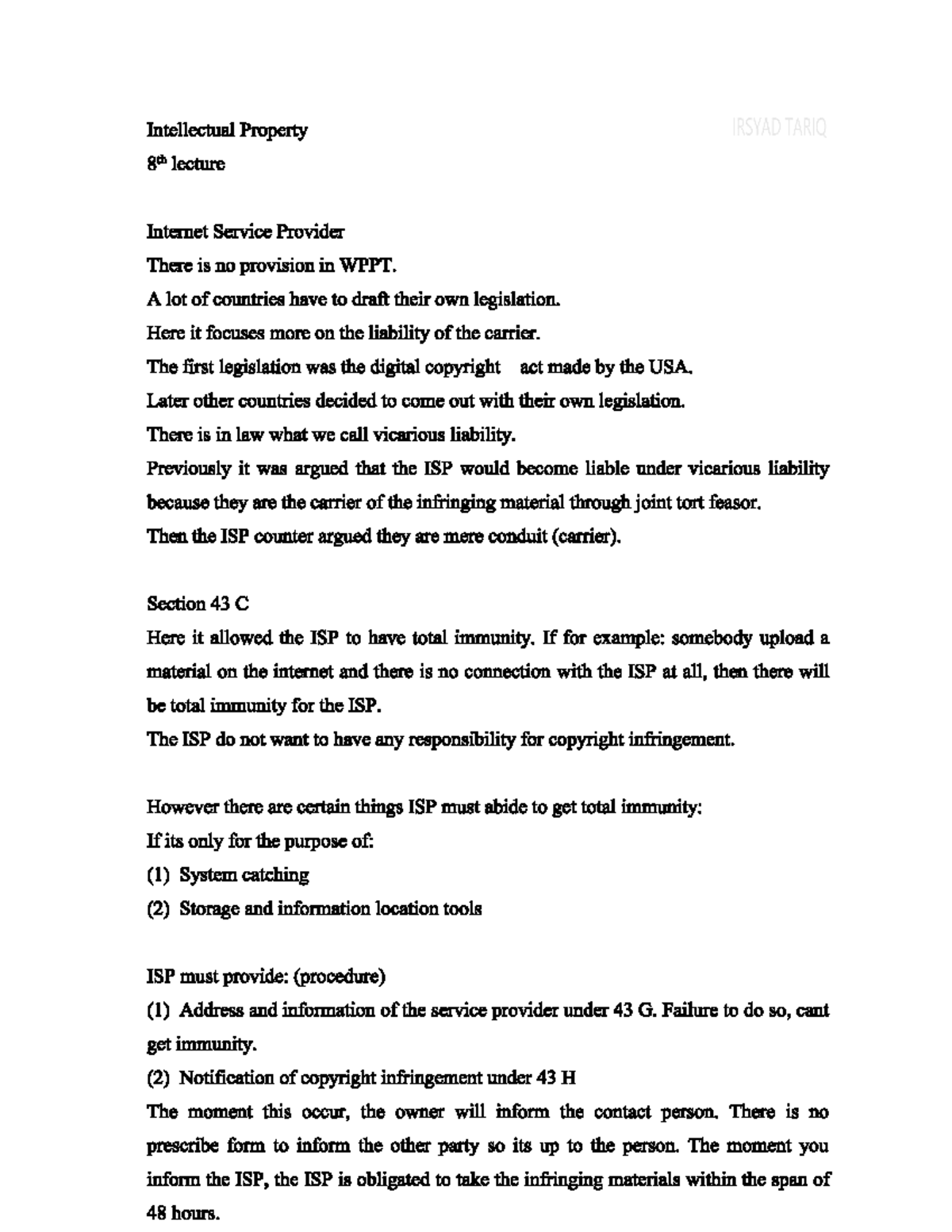 Intellectual Property 8th lecture - Intellectual Property Law 1 - Studocu