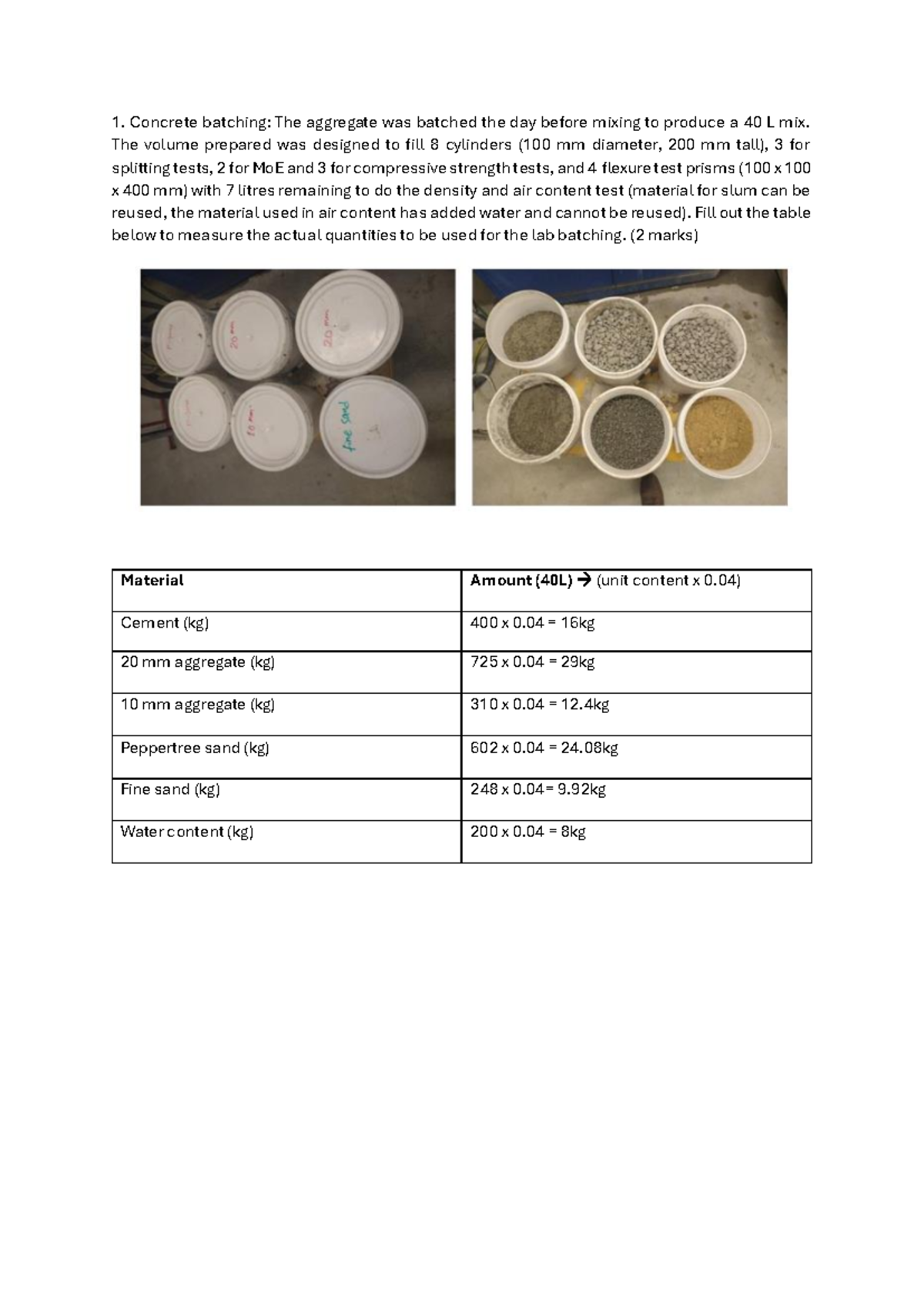 Cons materials at3 - at3 - Concrete batching: The aggregate was batched ...