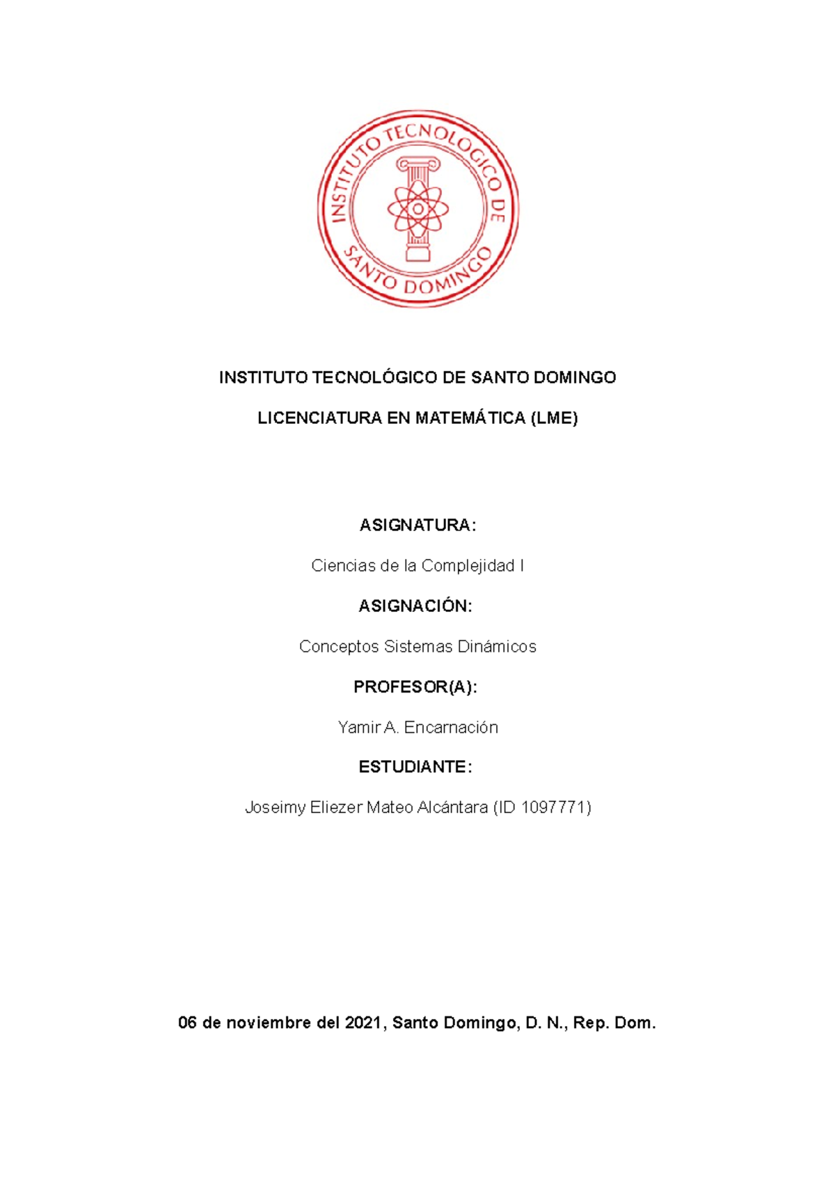 Conceptos Sistemas Dinámicos - Joseimyfdsadasdasdsdsaddasddas mkmkmkm ...