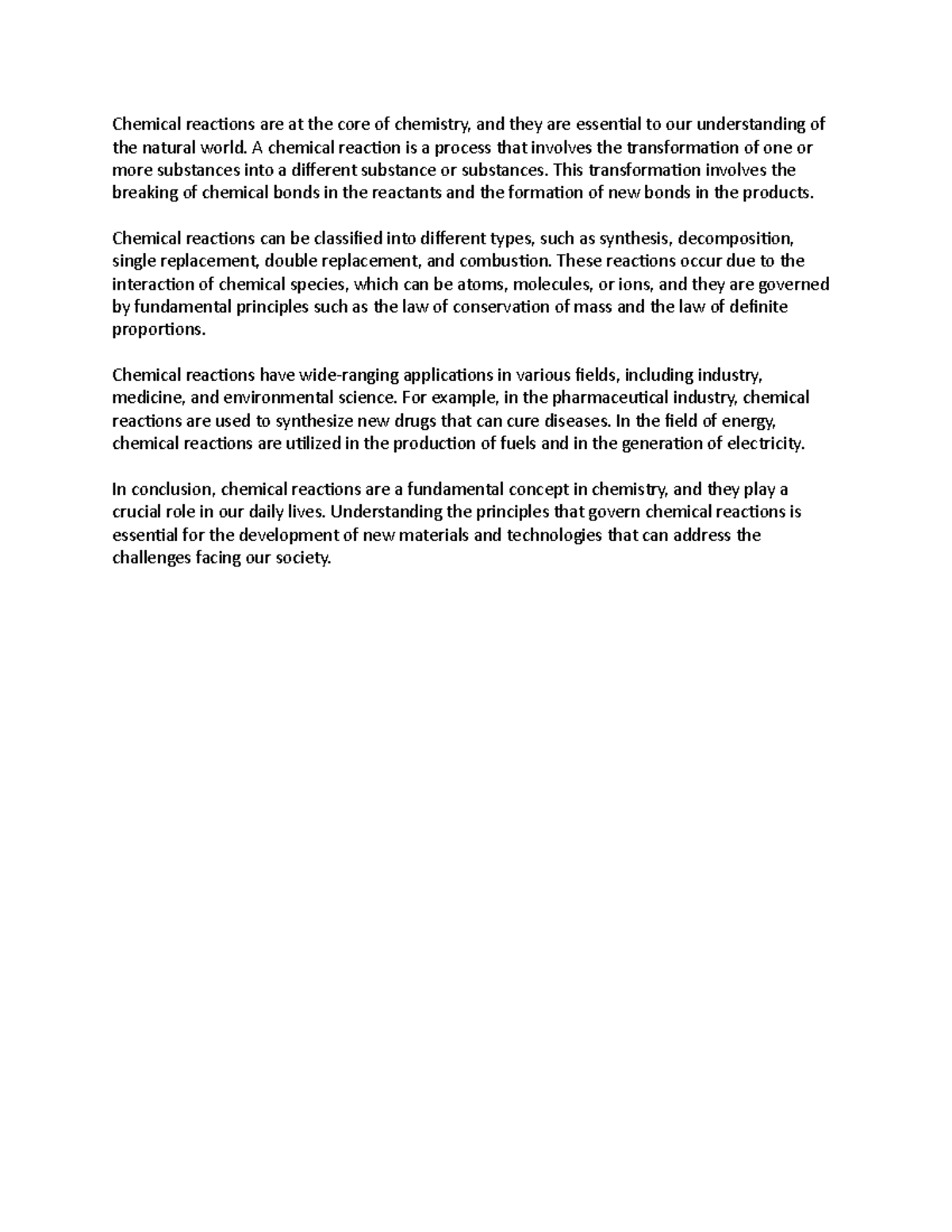 Chemical reactions are at the core of chemistry - A chemical reaction ...