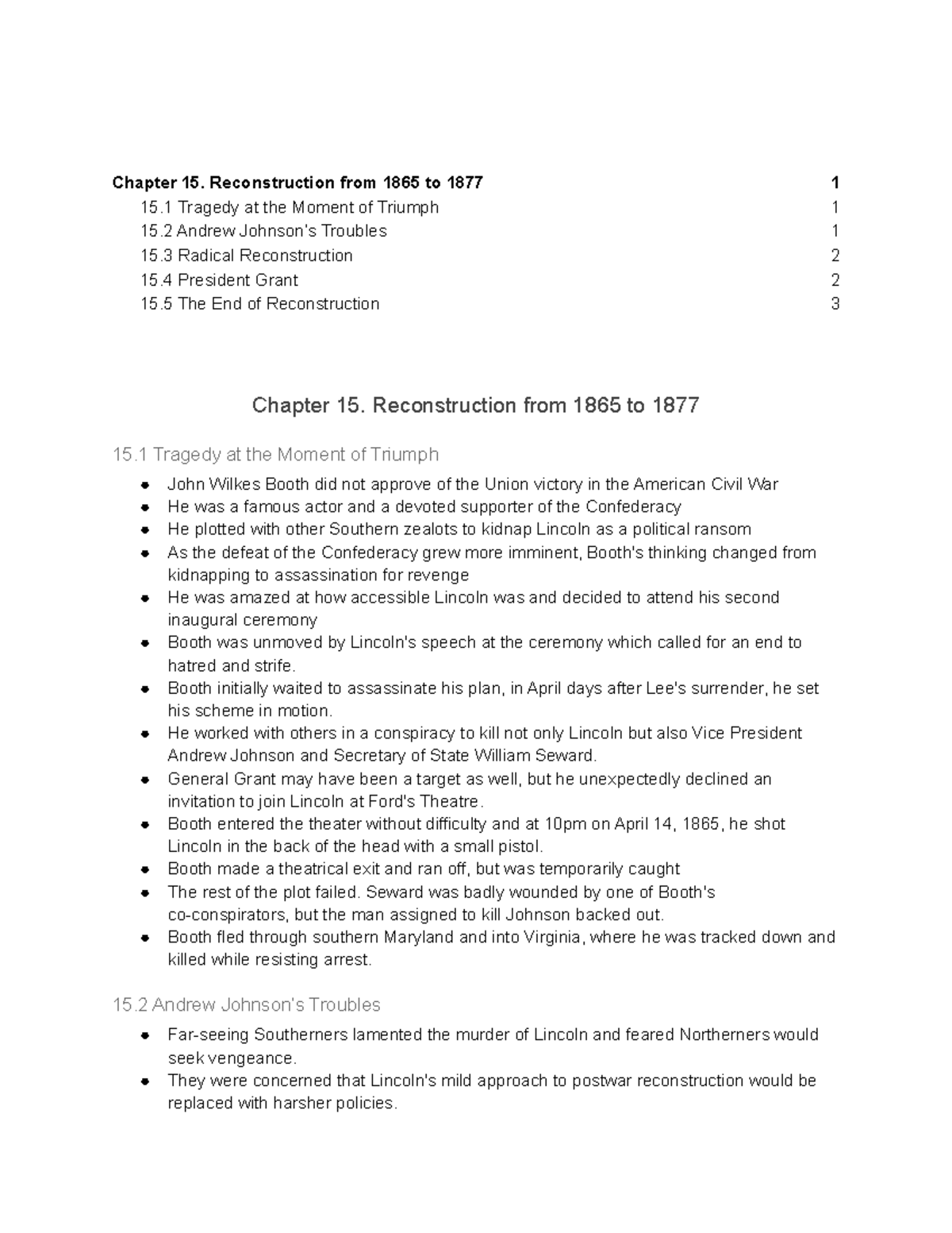 Chapter 15. Reconstruction from 1865 to 1877 - Chapter 15 ...