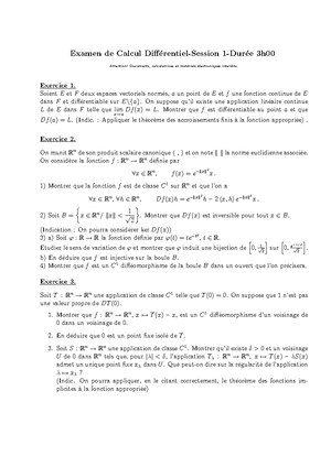 Exercices calcul différentiel 4 - CINQUANTE-SIX EXERCICES DE CALCUL DIFFÉRENTIEL POUR LA ...