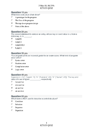 SUSS TMA - ICT 133 Tutor-Marked Assignment Structured Programming - Studocu