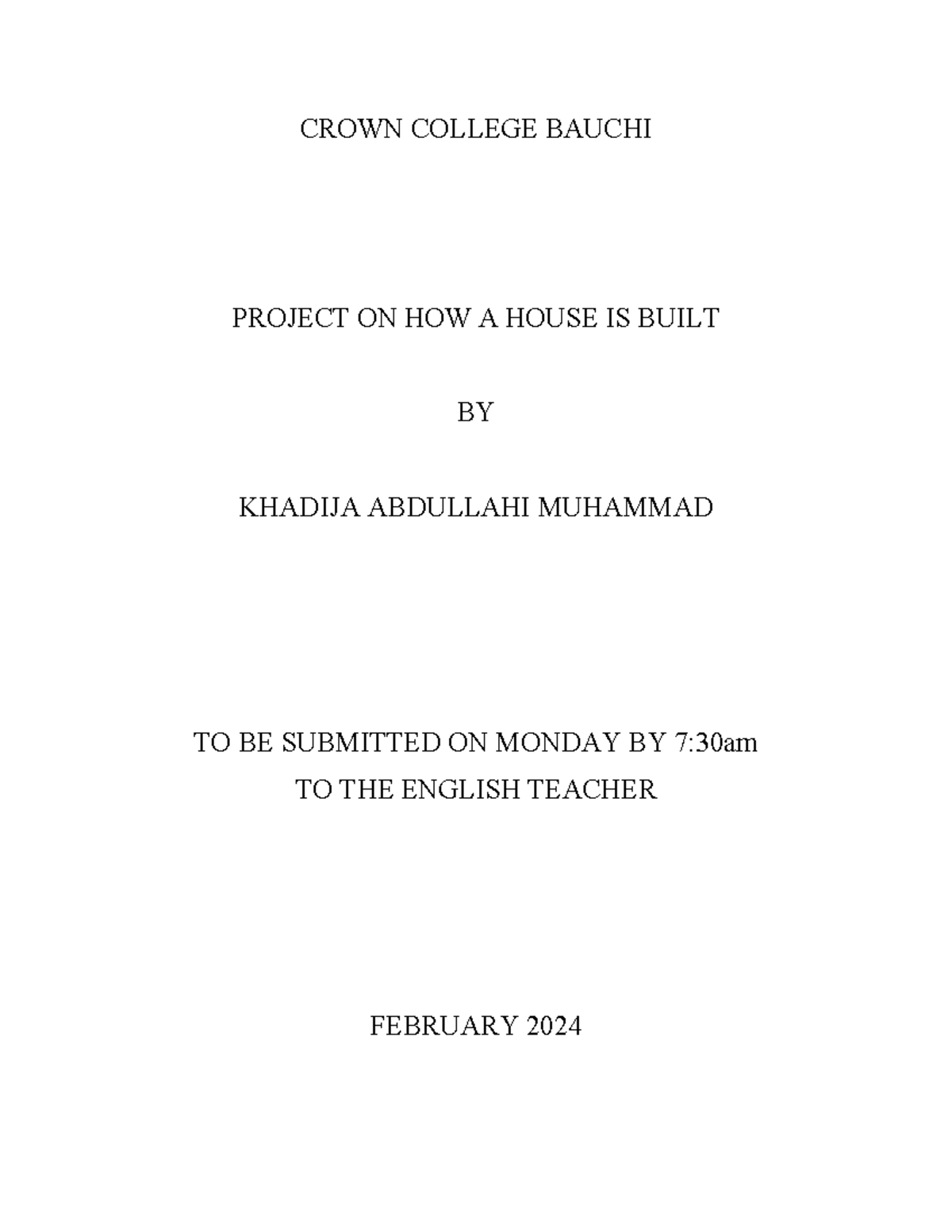How to build a house - system design and implementation - CROWN COLLEGE ...