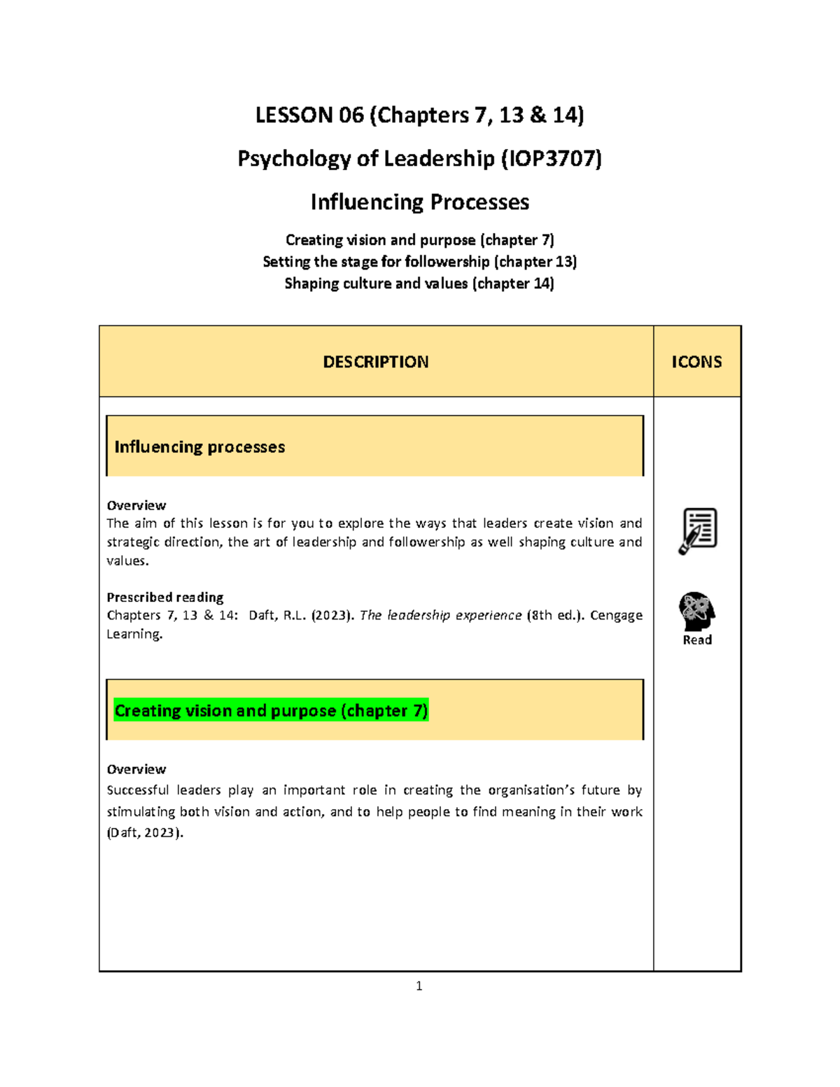 Lesson 06 IOP3707 2023 - slides - LESSON 0 6 (Chapters 7, 13 & 14 ...