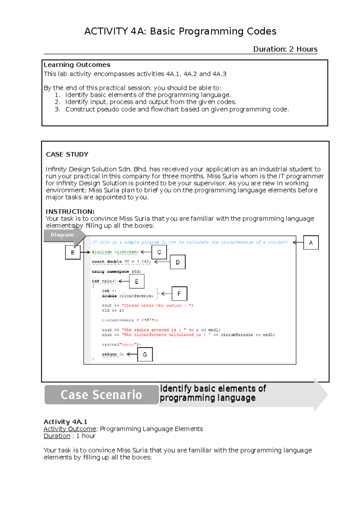 Activity 4A - dont open if u x want to fail - ACTIVITY 4A: Basic ...