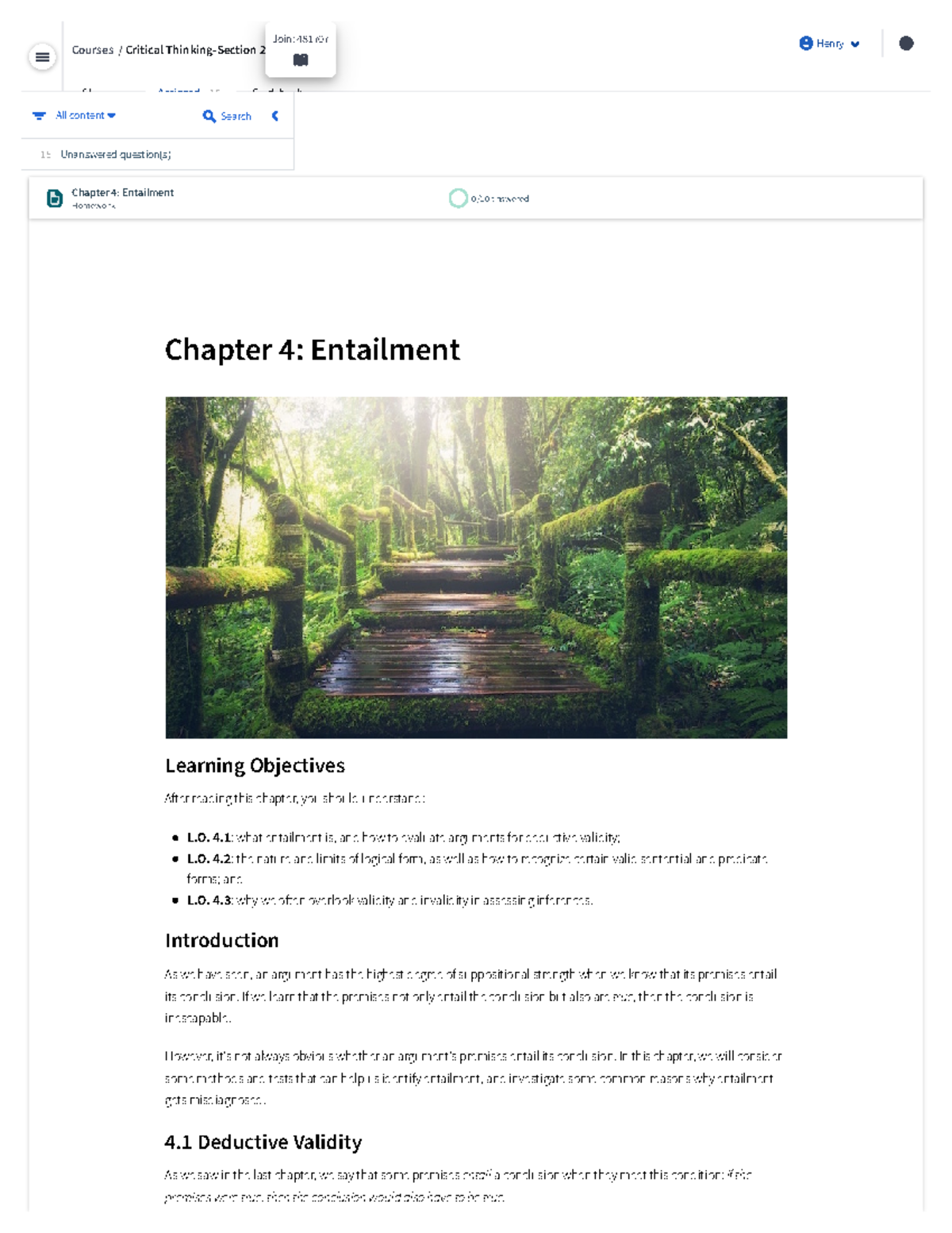 Chapter 4 - reading materials - Join: 481707 Cl Assigned 15 G d b k Courses / Critical - Studocu