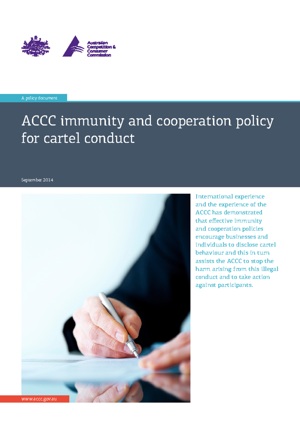 ACCC - Immunity and cooperation policy for cartel conduct - A policy ...