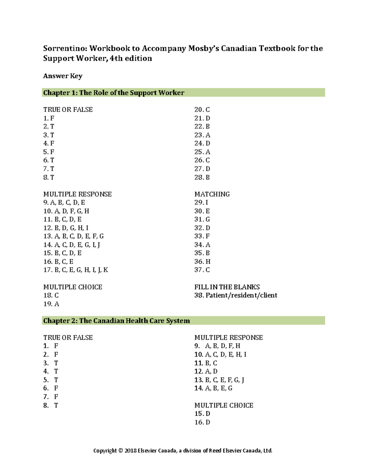 Chapter 3 Careers In Health Care Assignment Sheet Answer Key EfremDmitrij